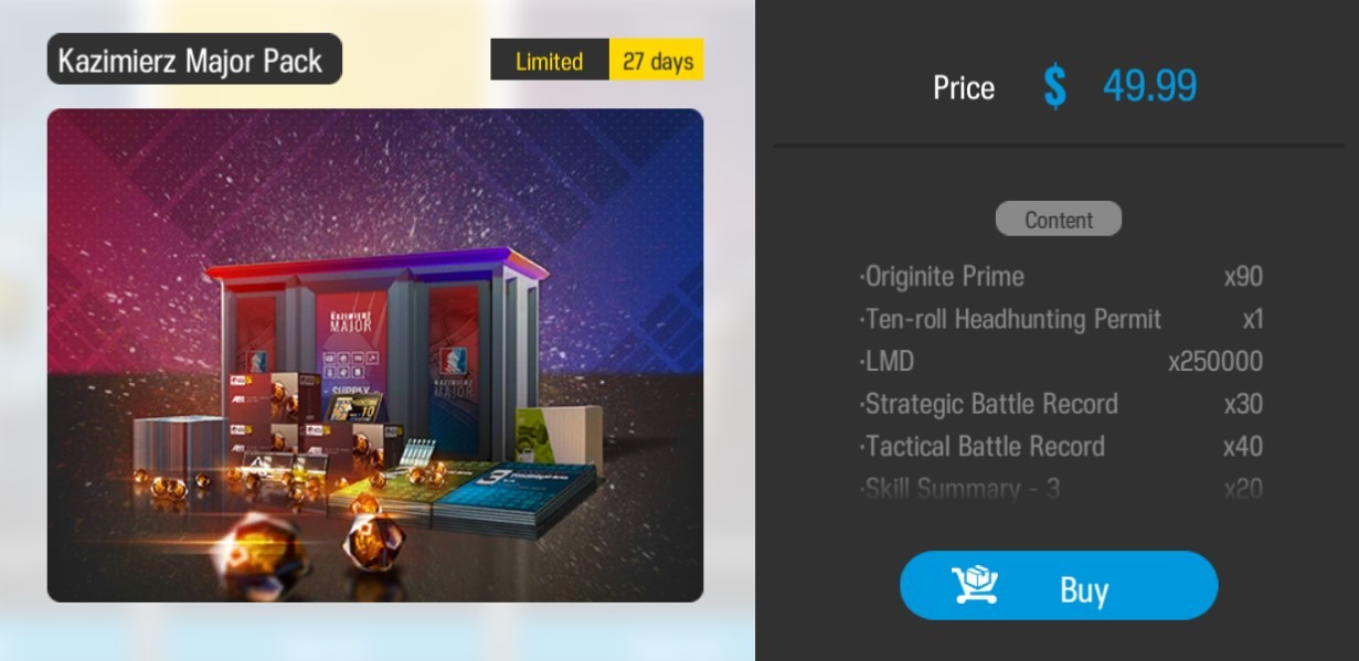 Arknights Top Up Kazimierz Major Pack $50 | Arknights | KALEOZ