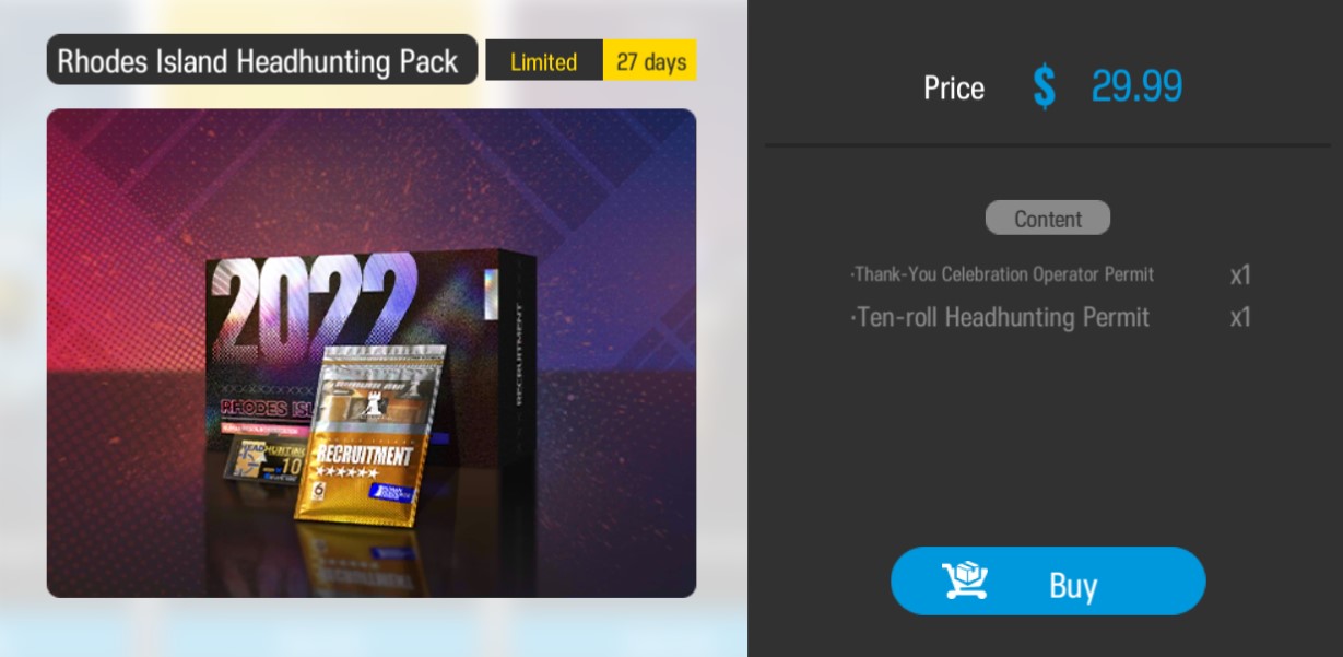 Arknights Top Up Rhodes Island Headhunting Pack $30 | Arknights | KALEOZ