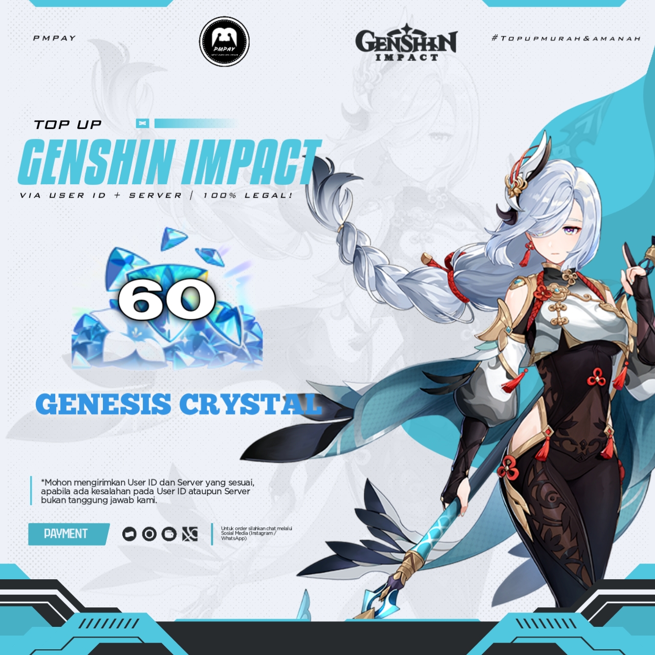 60 Genesis Crystal Genshin Impact Via UID | Genshin Impact | KALEOZ