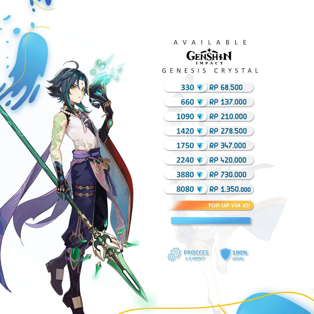 980+110 Genesis Crystals Genshin Impact | Genshin Impact | KALEOZ