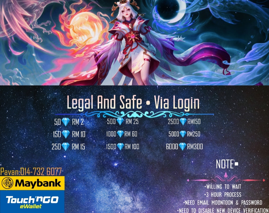 1000 DIAMOND (VIA LOGIN) | Mobile Legends: Bang Bang | KALEOZ