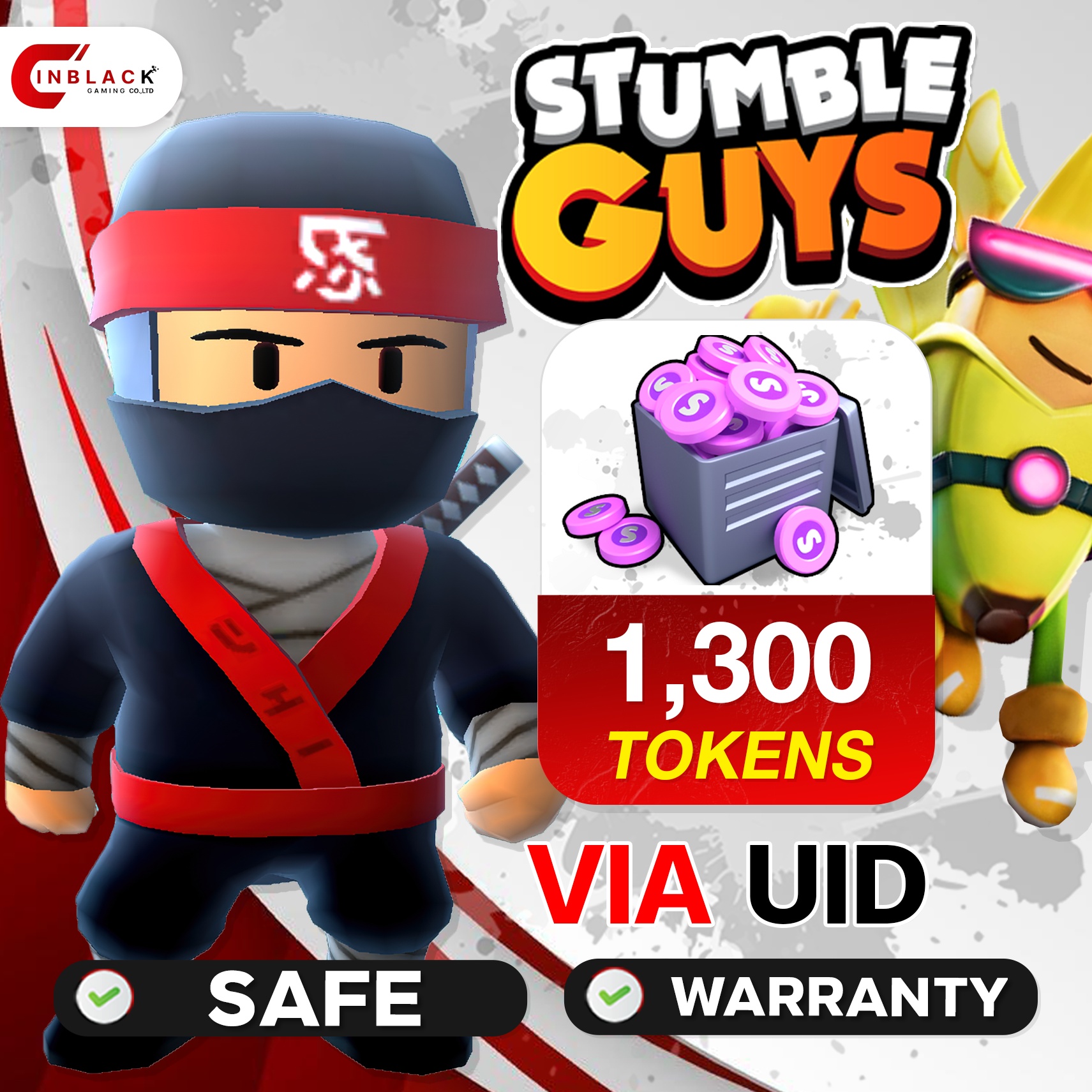 Stumble Guys - 1300 Stumble Tokens via UID by Inblackm open 24 hr ...
