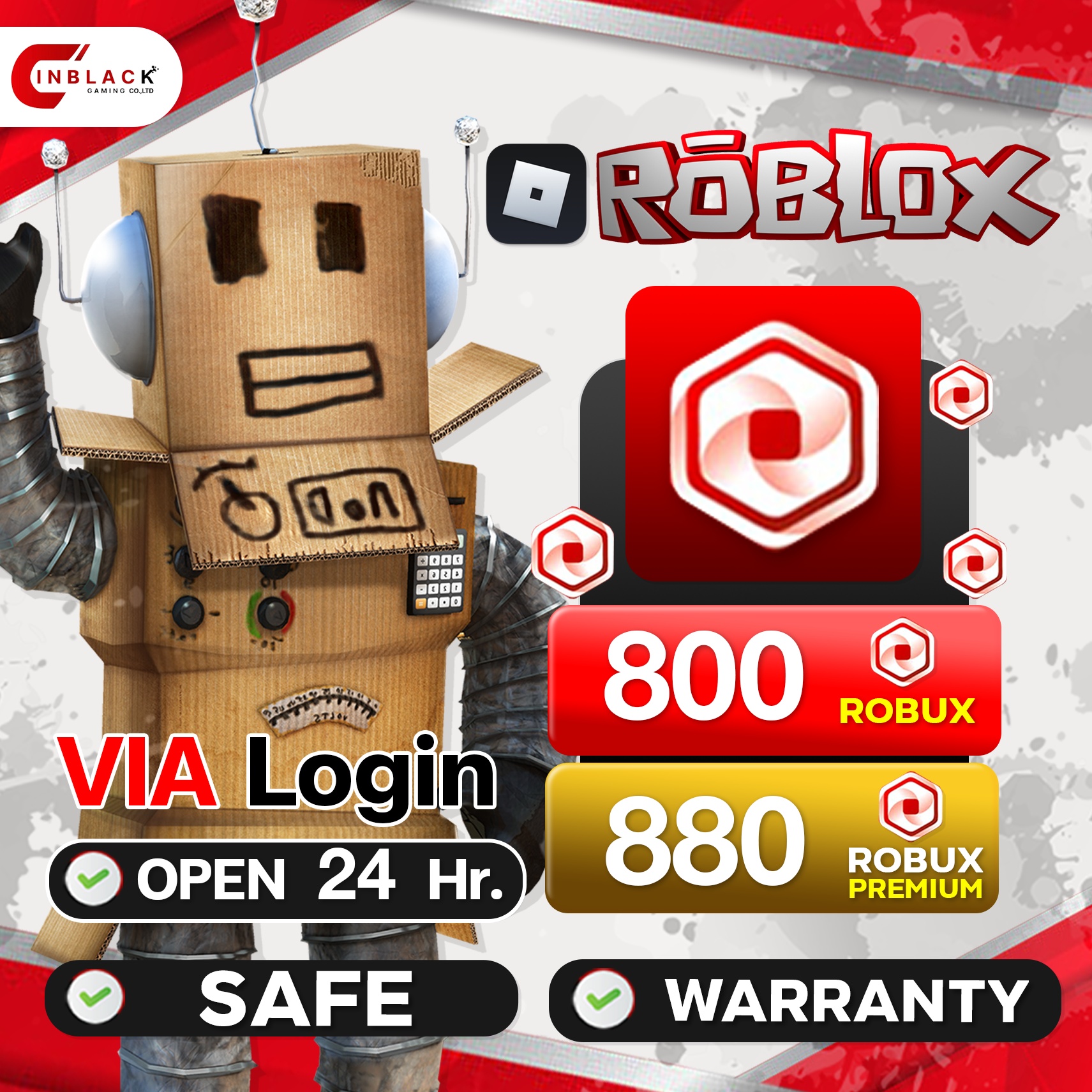 Roblox Top Up 800 Robux(Premium ID +10%) VIA LOGIN BY INBLACKM OPEN 24/ ...
