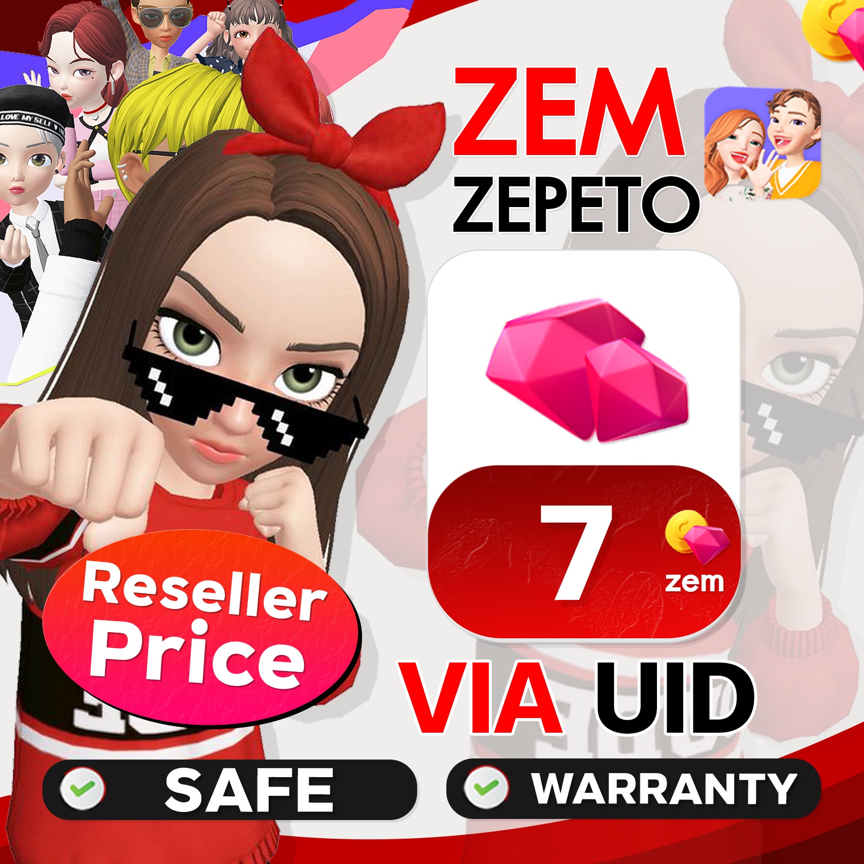 Zepeto - 7 Zem via UID by Inblackm open 24 hr. | ZEPETO | KALEOZ