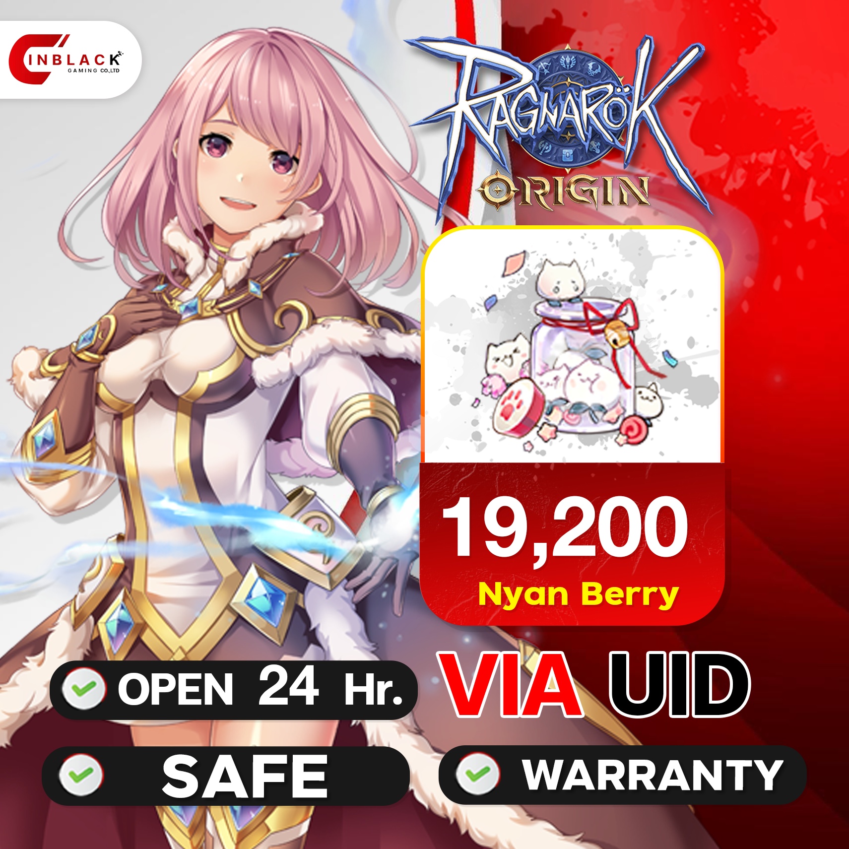 Ragnarok Origin (LNA) - 19,200 (9600 x 2) Nyan Berry via Secret Code by ...