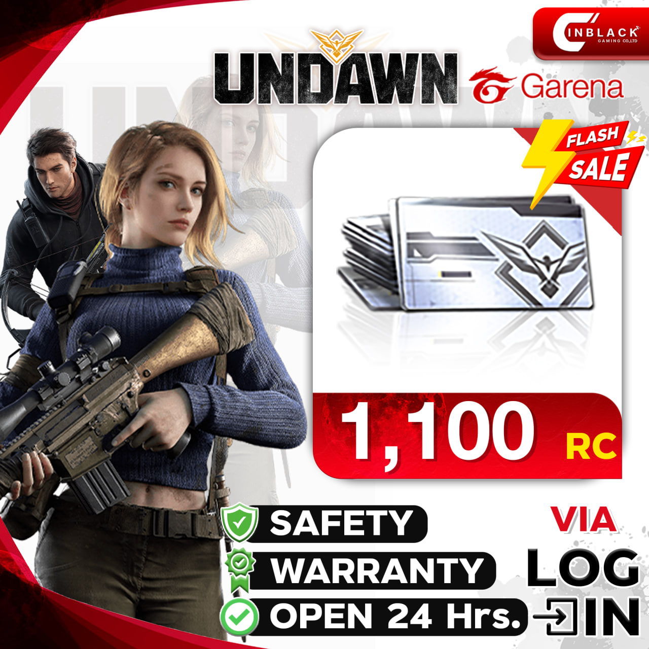 GARENA UNDAWN (IDR / TH )- 1100 RC VIA LOGIN BY INBLACKM open 24 hr ...