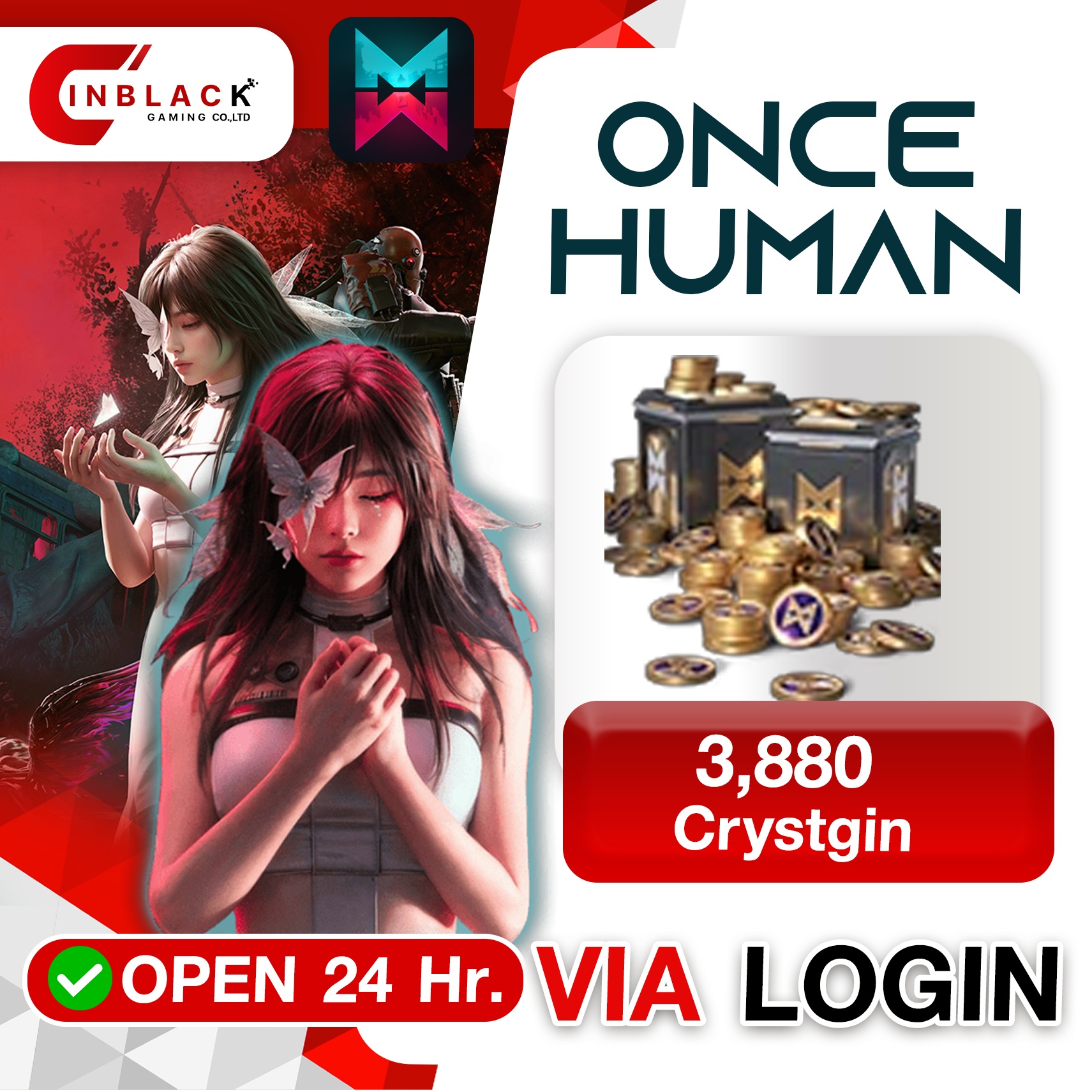 ONCE HUMAN - 3880 Crystgin (49.99$)Top up Via Login By Inblack Open 24 ...